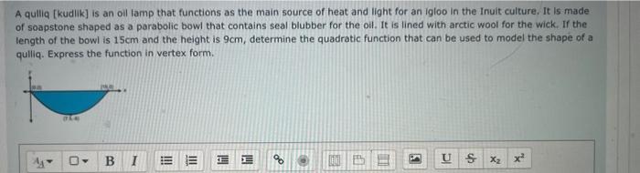 Solved A qulliq [kudlik] is an oil lamp that functions as | Chegg.com