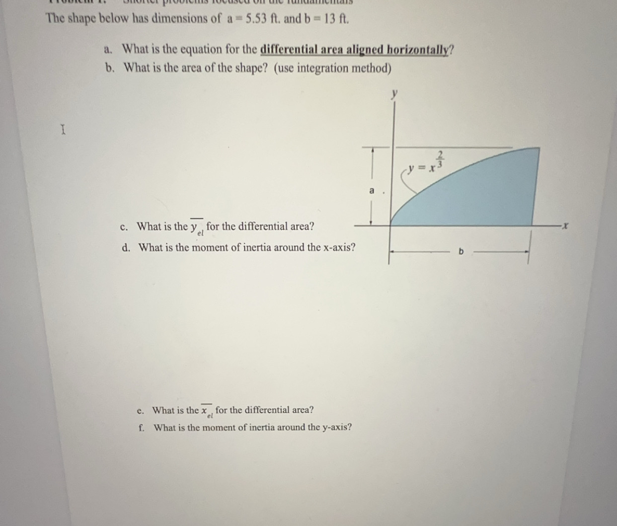 Solved by an EXPERT The shape below has dimensions of a=5.53ft. ﻿and | Chegg.com