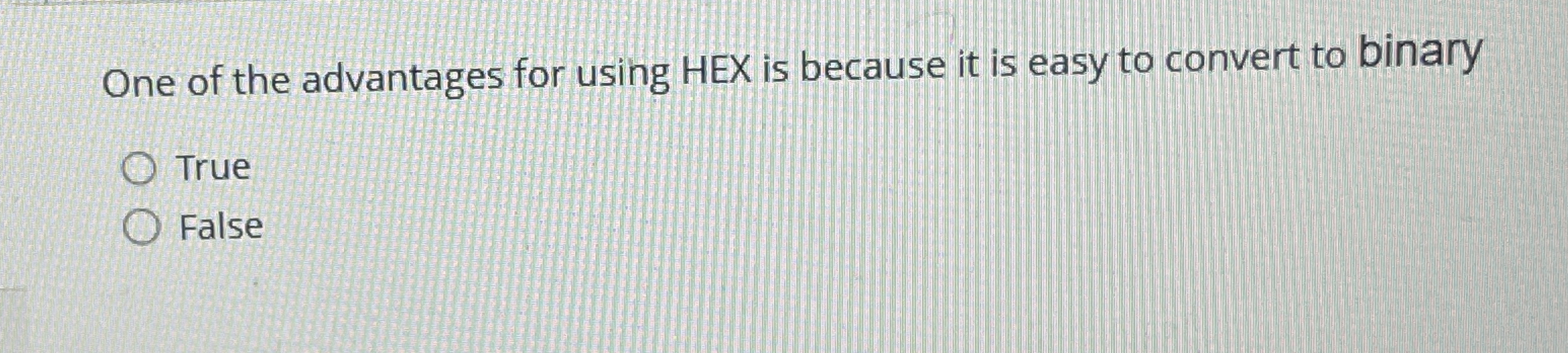 Solved One of the advantages for using HEX is because it is | Chegg.com