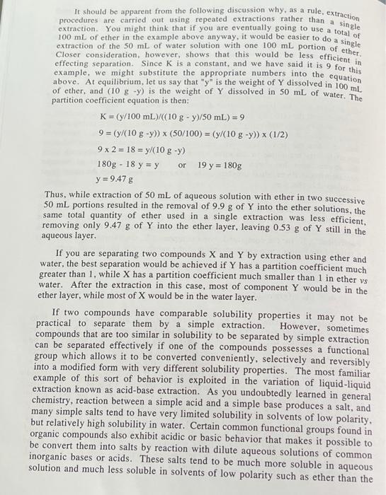 Solved procedures are carried out using repeated extractions | Chegg.com