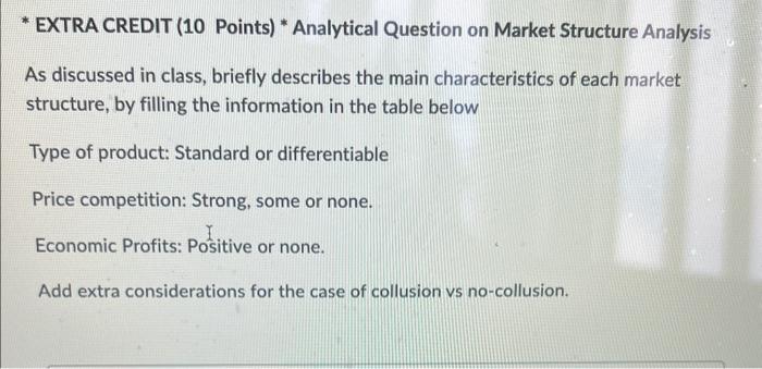 Solved EXTRA CREDIT (10 Points) * Analytical Question on | Chegg.com