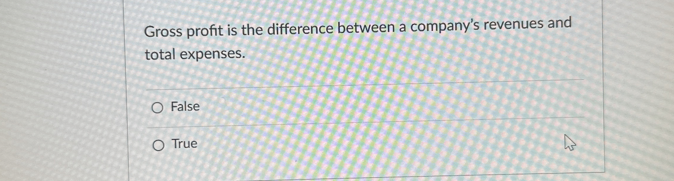 Solved Gross profit is the difference between a company's | Chegg.com