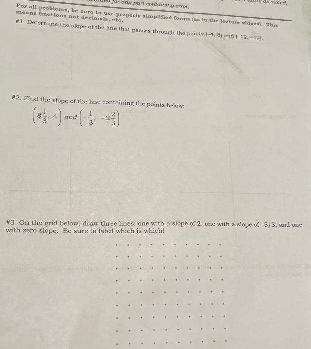 Solved For all problems, be sure to use properly simplified | Chegg.com