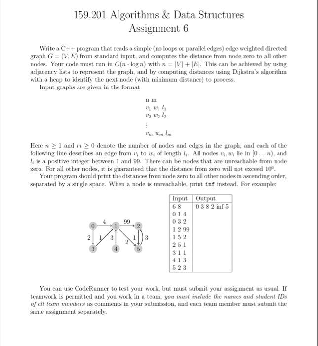 Solved 159201 Algorithms And Data Structures Assignment 6