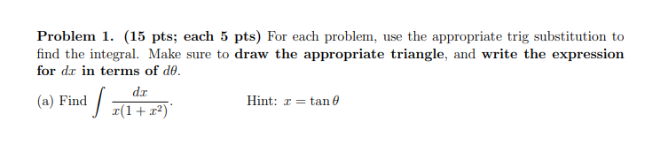 Solved Problem 1. (15 ﻿pts; each 5 ﻿pts) ﻿For each problem, | Chegg.com
