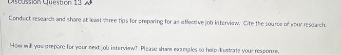 Solved Conduct research and share at least three tips for | Chegg.com