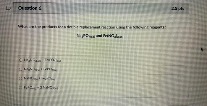 Solved What are the products for a double replacement | Chegg.com