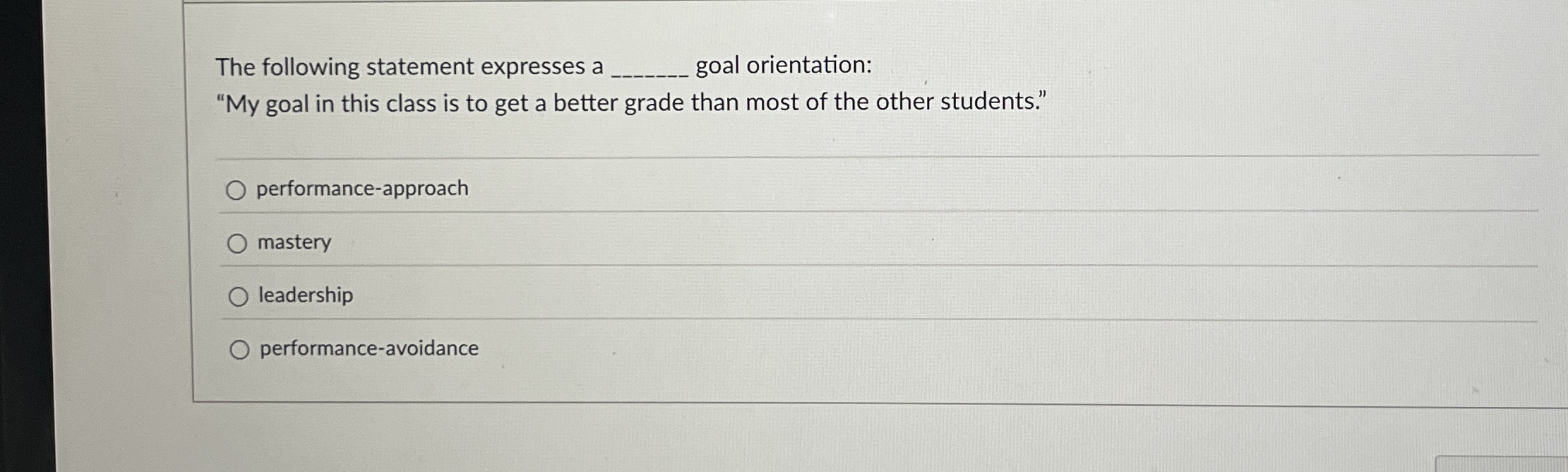 Solved The following statement expresses a ﻿zoal | Chegg.com
