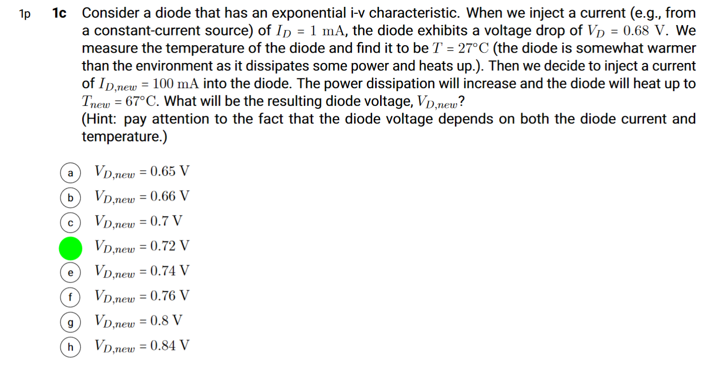 Solved Consider a diode that has an exponential i-v | Chegg.com