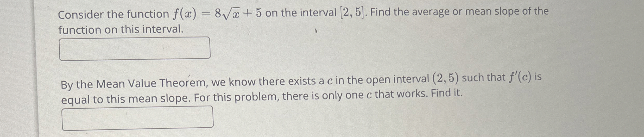 Solved Consider the function f(x)=8x2+5 ﻿on the interval | Chegg.com