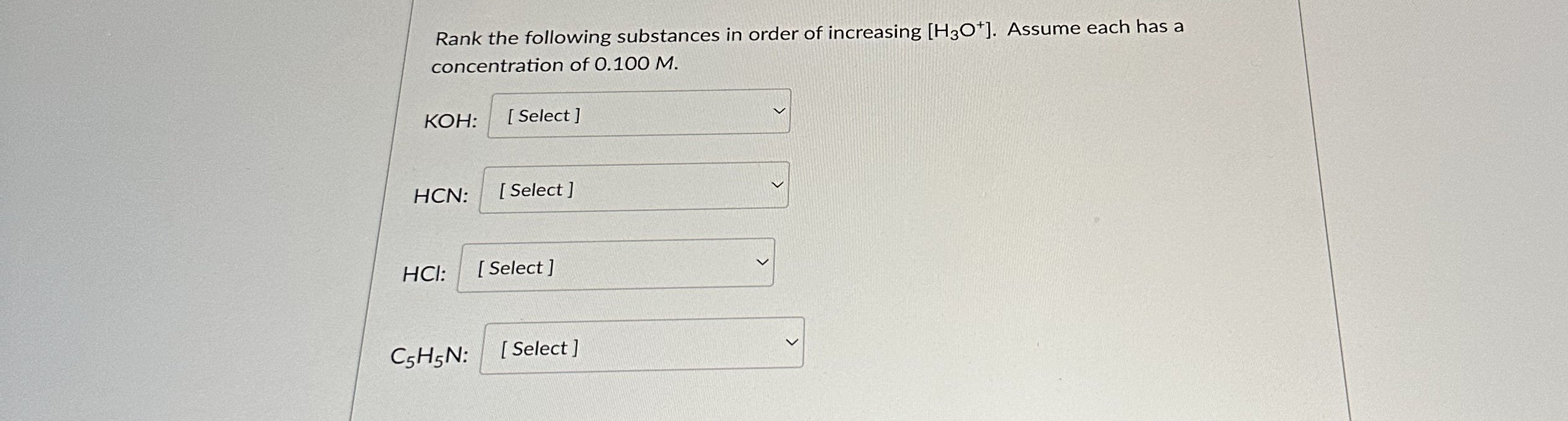 Solved Rank the following substances in order of increasing | Chegg.com