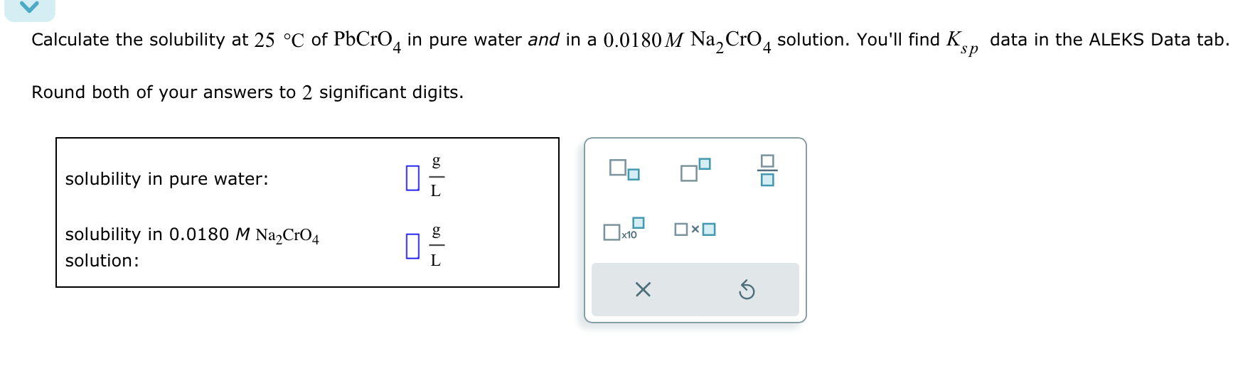 Calculate The Solubility At 25°c of Pbcro4 in Pure