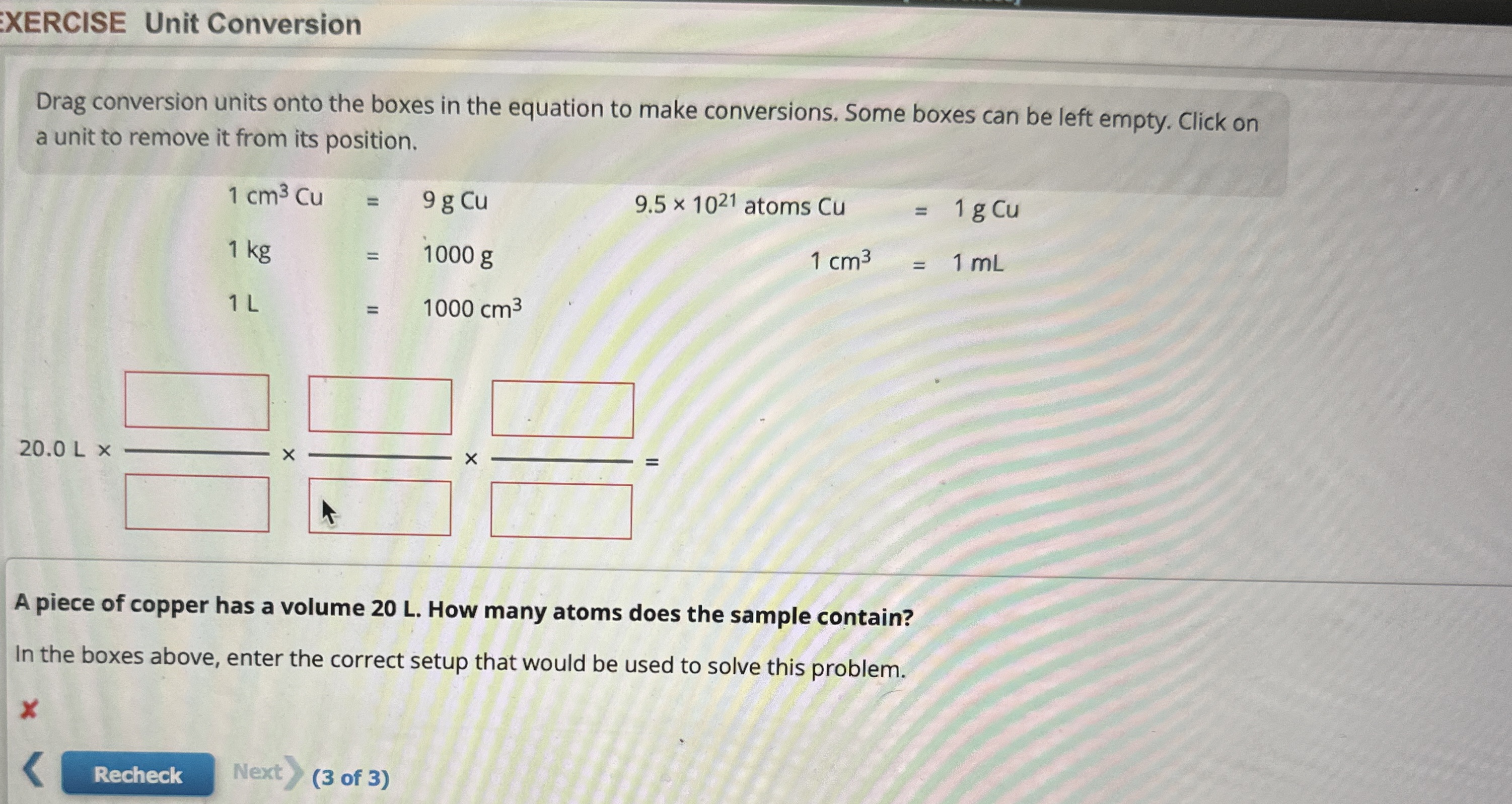 Solved XERCISE Unit ConversionDrag conversion units onto the | Chegg.com