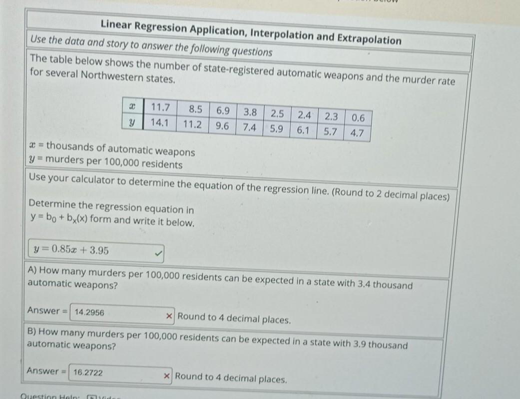 Solved Linear Regression Application, Interpolation and | Chegg.com