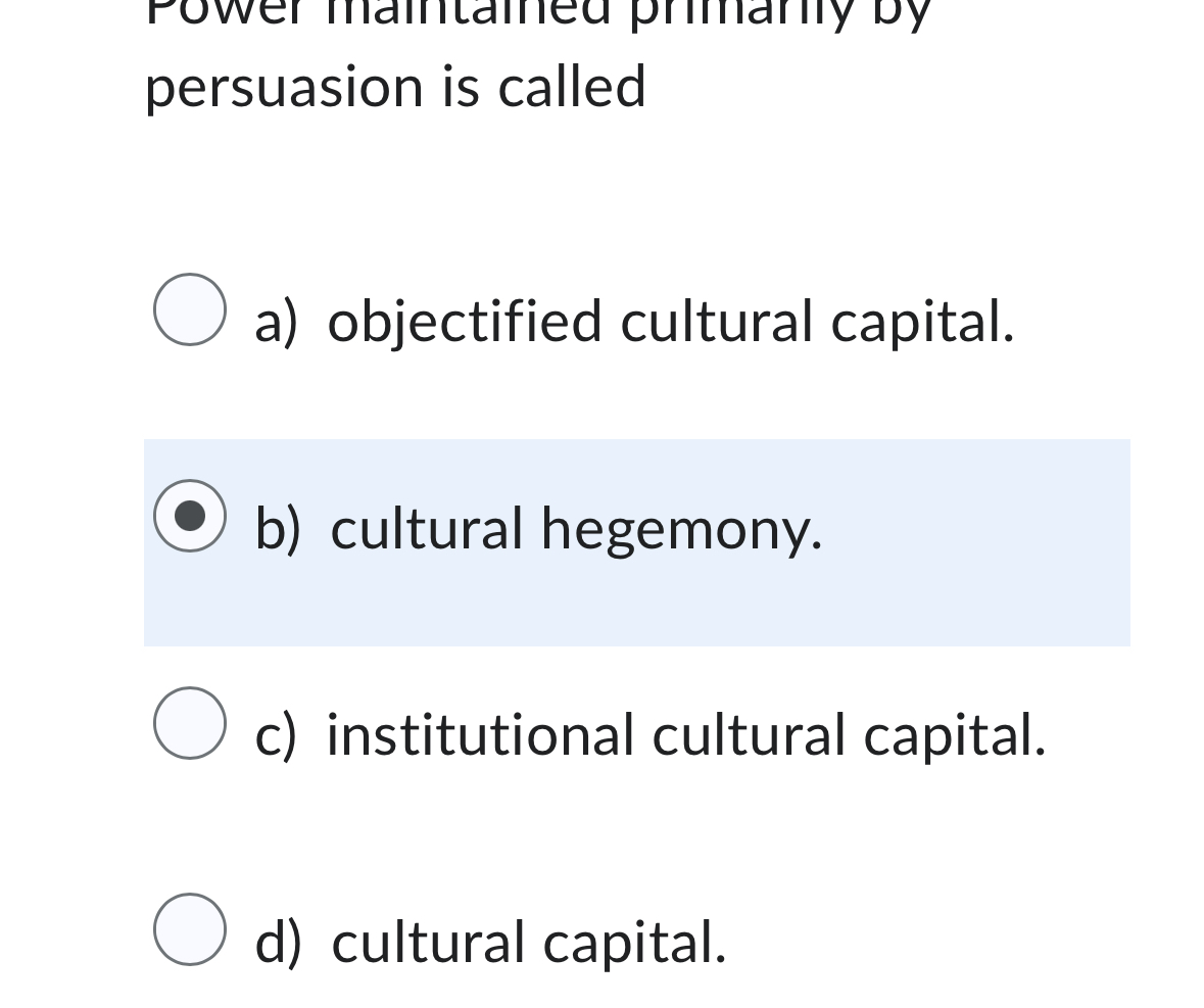 Solved persuasion is calleda) ﻿objectified cultural | Chegg.com