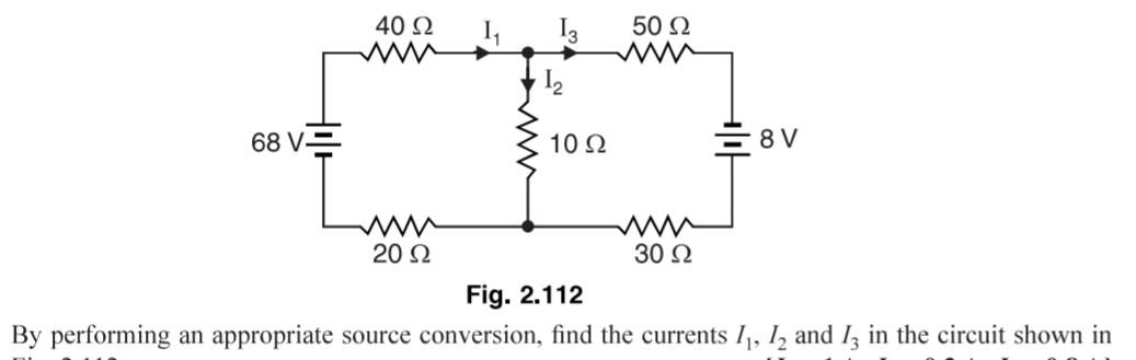 Solved By performing appropriate source conversion, find I1, | Chegg.com