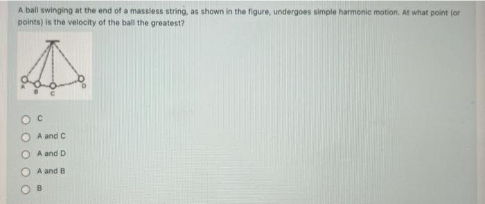 Solved A ball swinging at the end of a massless string, as | Chegg.com