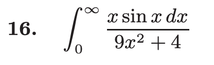 Solved ∫0∞xsinxdx9x2+4 ﻿solve using complex analysis methods | Chegg.com