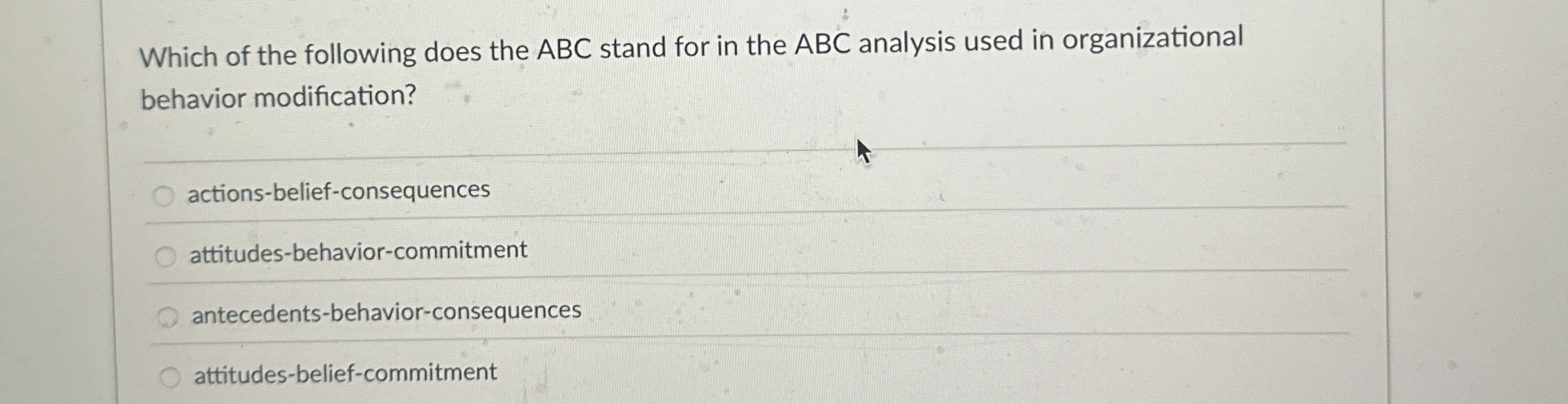 Solved Which of the following does the ABC stand for in the | Chegg.com