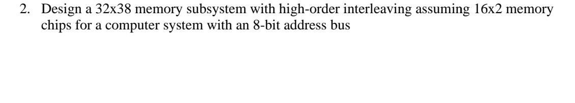 Solved 2. Design a 32×38 memory subsystem with high-order | Chegg.com