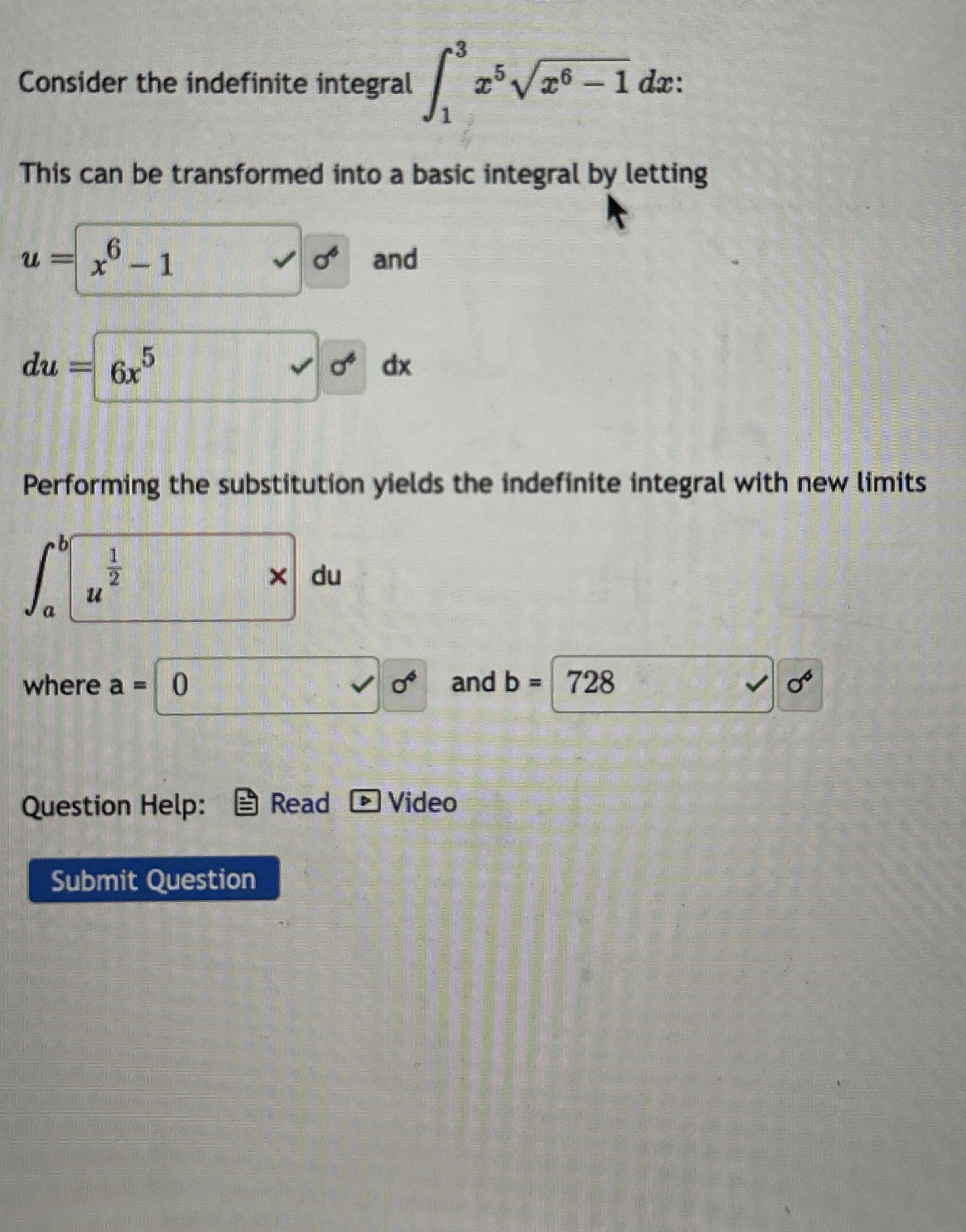 Solved Consider the indefinite integral ∫13x5x6-12dx ﻿:This | Chegg.com
