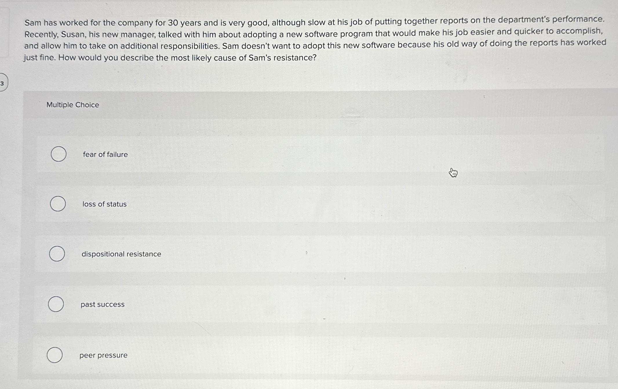 Solved Sam has worked for the company for 30 ﻿years and is | Chegg.com