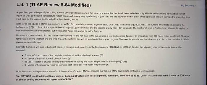 NEEDS TO BE DONE IN MATLAB. PLEASE DO AS PER | Chegg.com