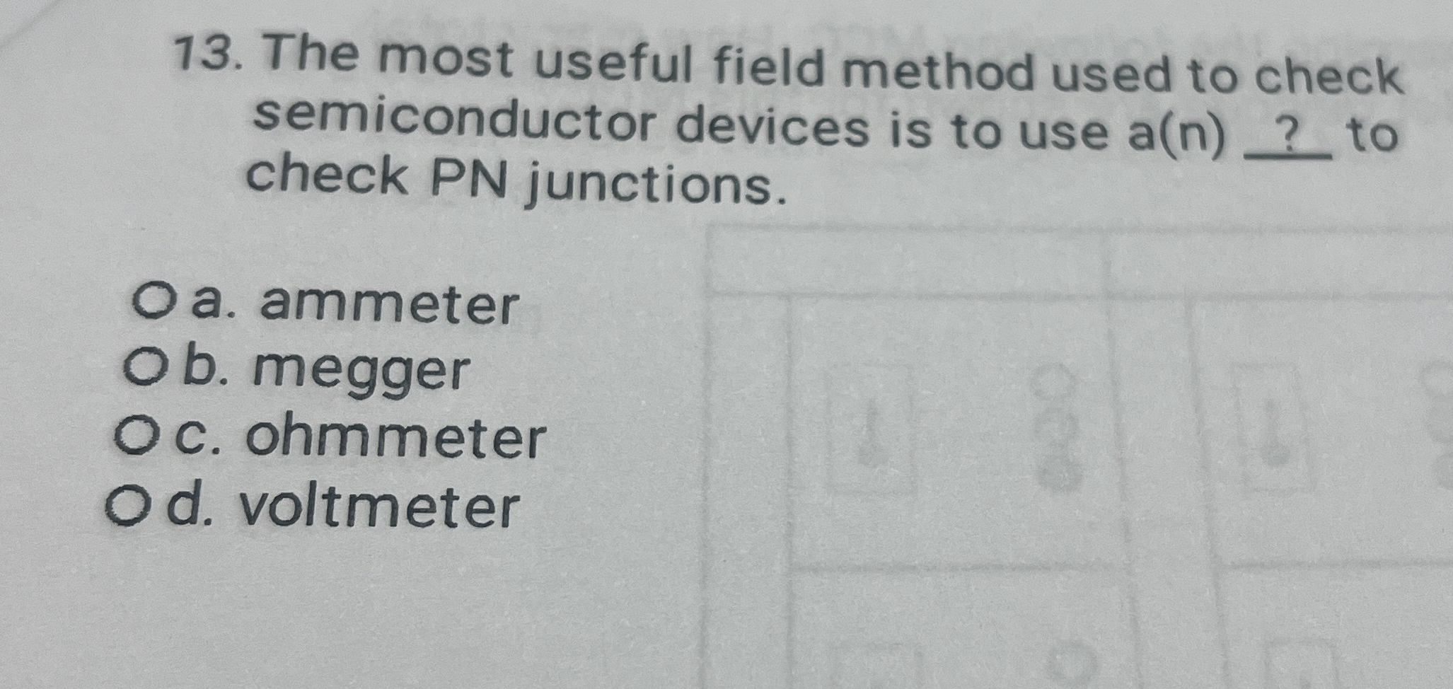 Solved The most useful field method used to check | Chegg.com