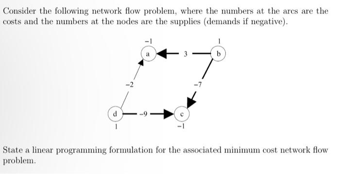 Solved Consider The Following Network Flow Problem Where