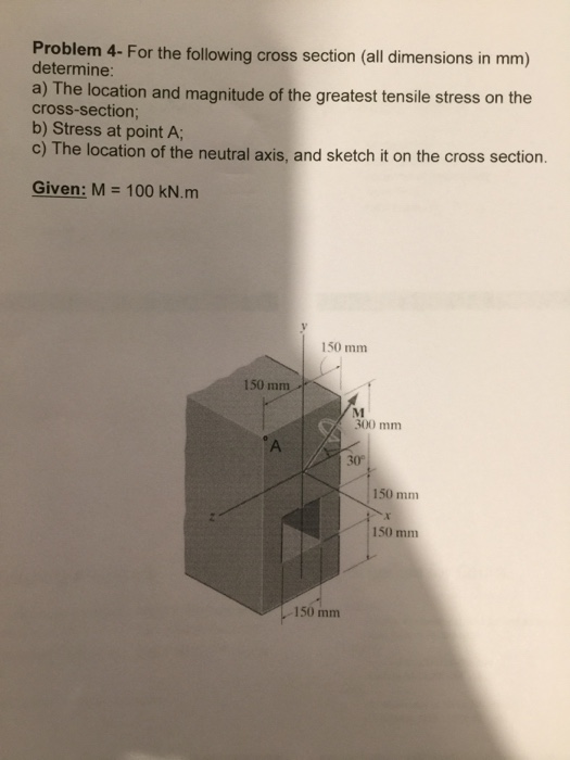 Solved Problem 4 For The Following Cross Section All Chegg