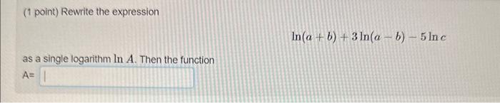 Solved ( 1 point) Rewrite the expression | Chegg.com