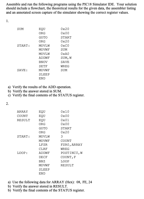 **Just Need Number 2. *Assemble and run the following | Chegg.com