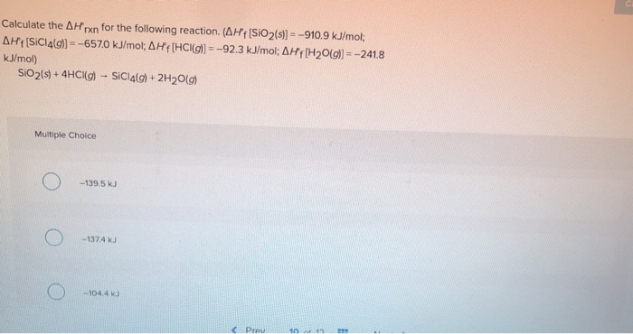 Solved Calculate the AHPrxn for the following reaction. (AHF | Chegg.com