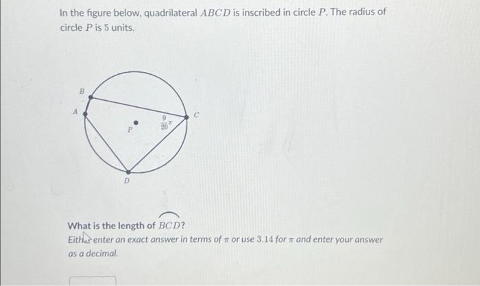 Solved In the figure below, quadrilateral ABCD is inscribed | Chegg.com