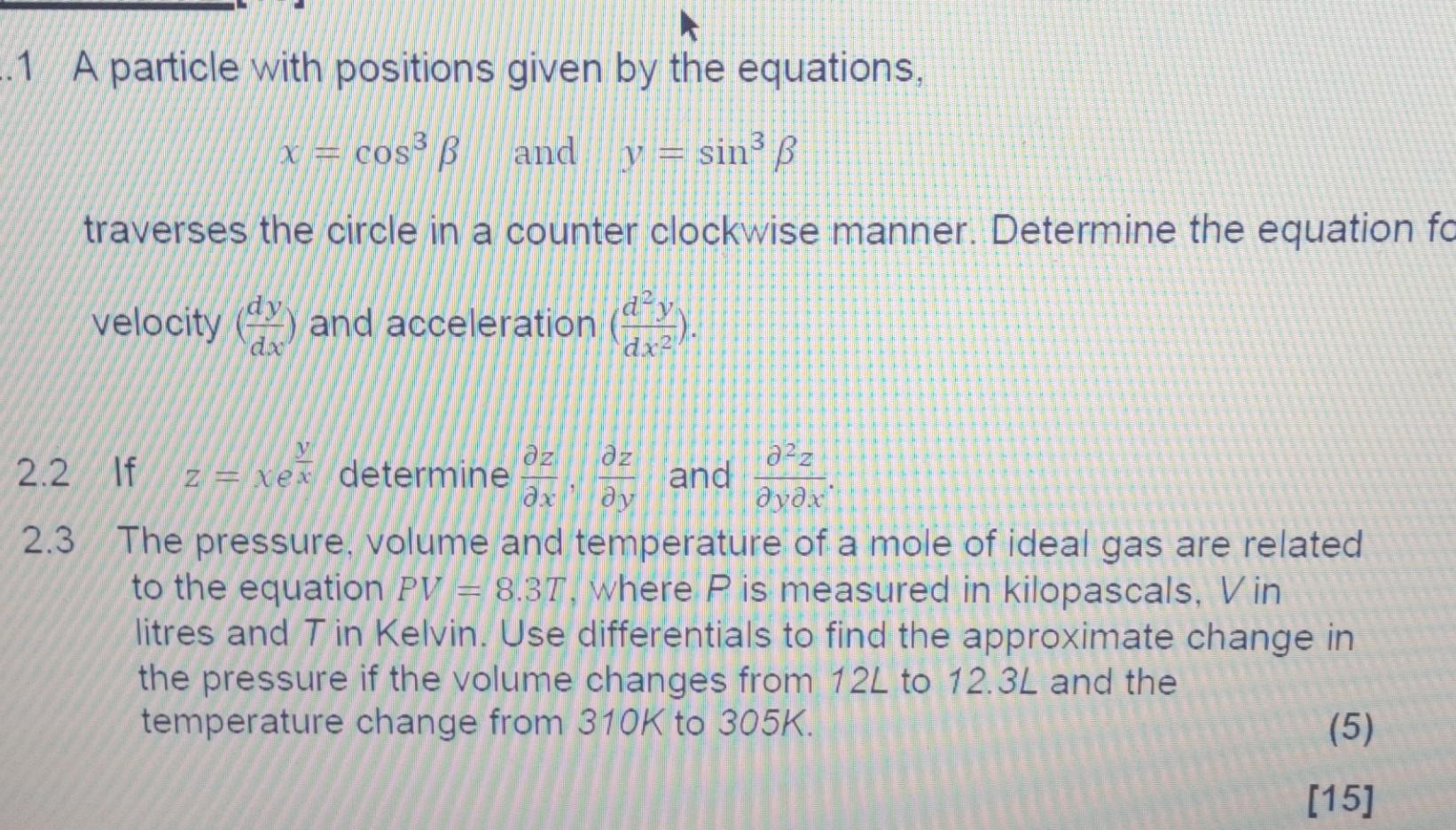 Solved 1 A particle with positions given by the equations, | Chegg.com