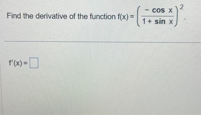 Solved Find the derivative of the function | Chegg.com