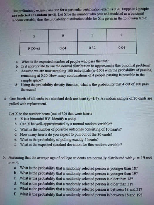 Solved 3. The preliminary exams pass rate for a particular | Chegg.com