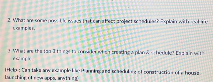 Solved 2. What are some possible issues that can affect | Chegg.com
