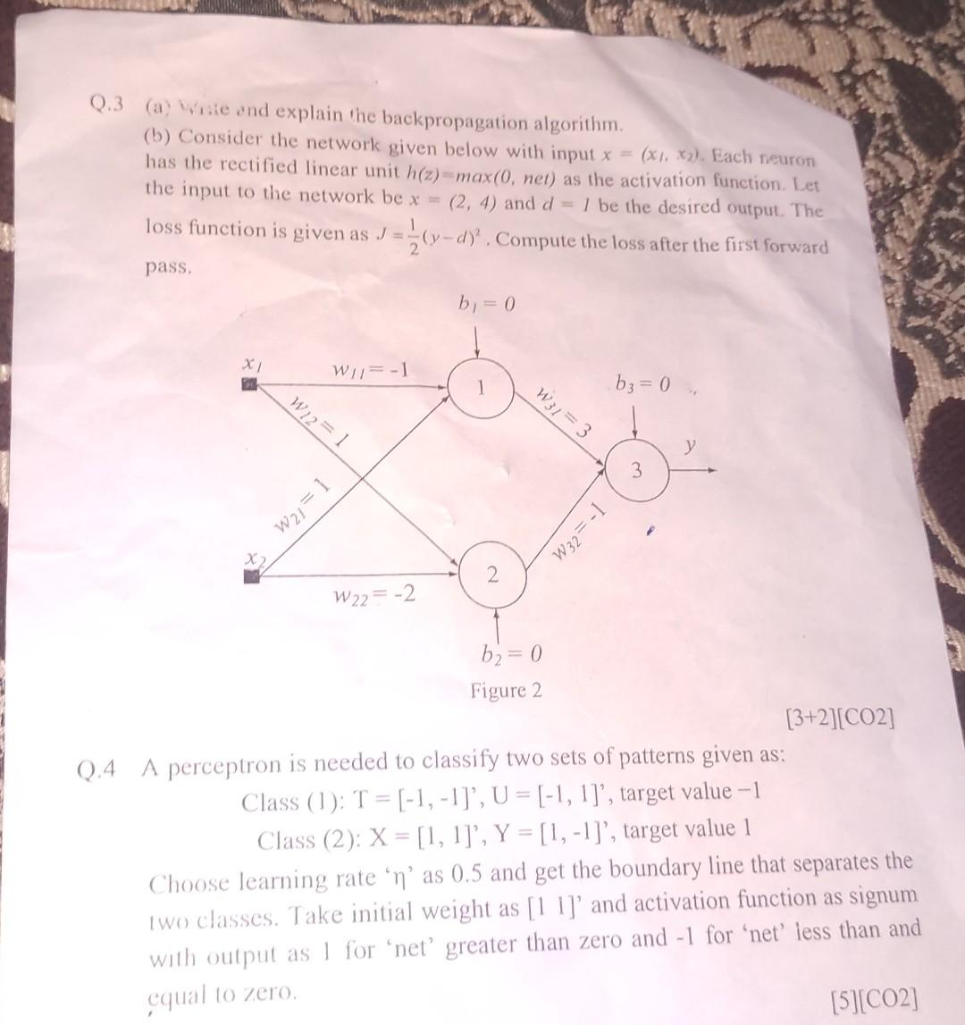 Solved Q.3 (a) Wise and explain the backpropagation | Chegg.com