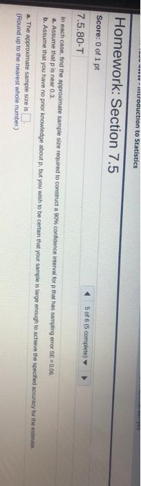 Solved MATH 1350 4WW - Introduction to Statistics Homework: | Chegg.com