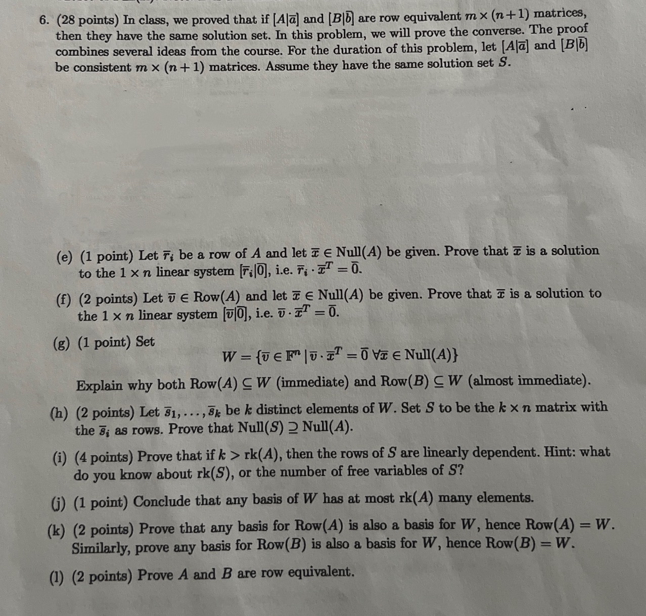 Solved (28 ﻿points) ﻿In class, we proved that if A|ā| ﻿and | Chegg.com