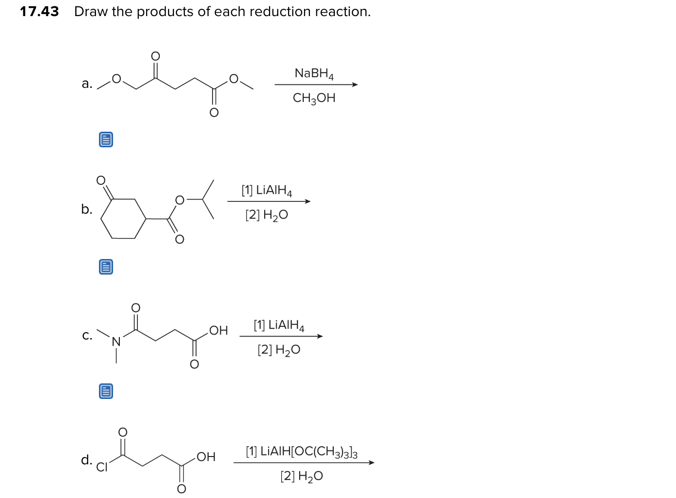 Solved 17.43 ﻿Draw the products of each reduction | Chegg.com