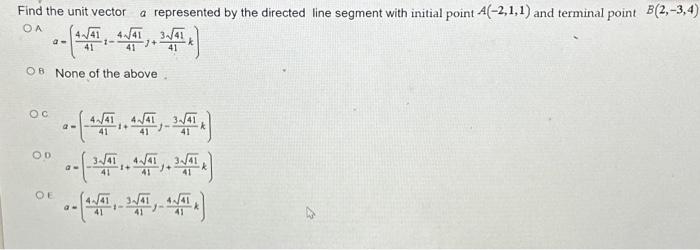Solved Find the unit vector a represented by the directed | Chegg.com