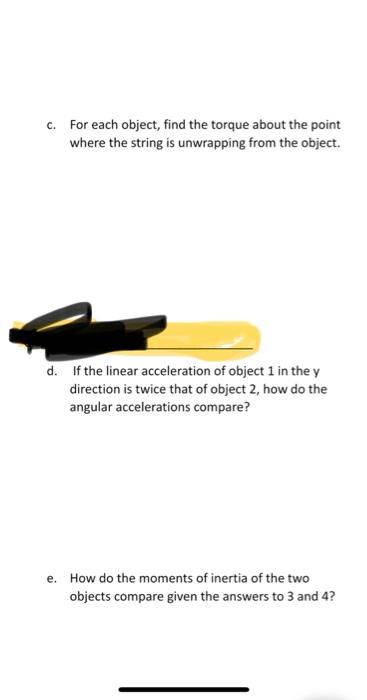 Solved 3. Object 1 is a disk of radius r and mass m, object | Chegg.com