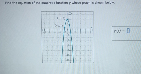 Solved Find the equation of the quadratic function g ﻿whose | Chegg.com