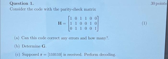Solved Question 1. 30 points Consider the code with the | Chegg.com