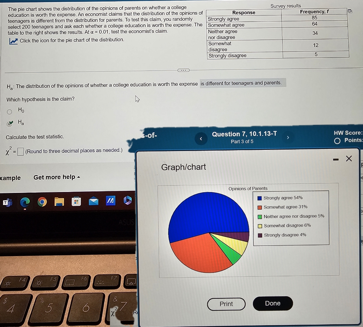 Solved The pie chart shows the distribution of the opinions | Chegg.com