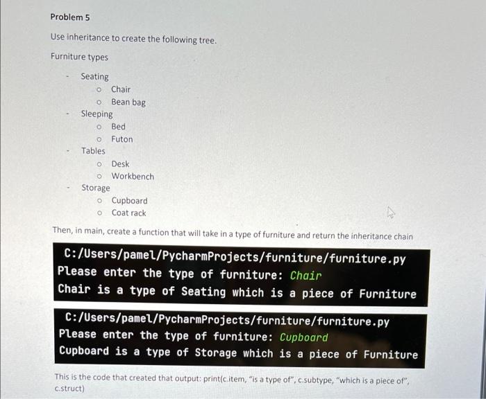Solved Use inheritance to create the following tree. | Chegg.com