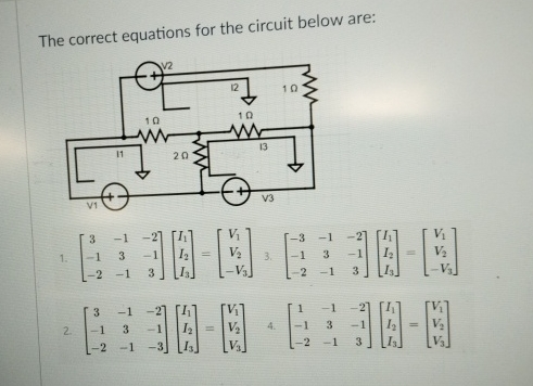 Solved The correct equations for the circuit below | Chegg.com