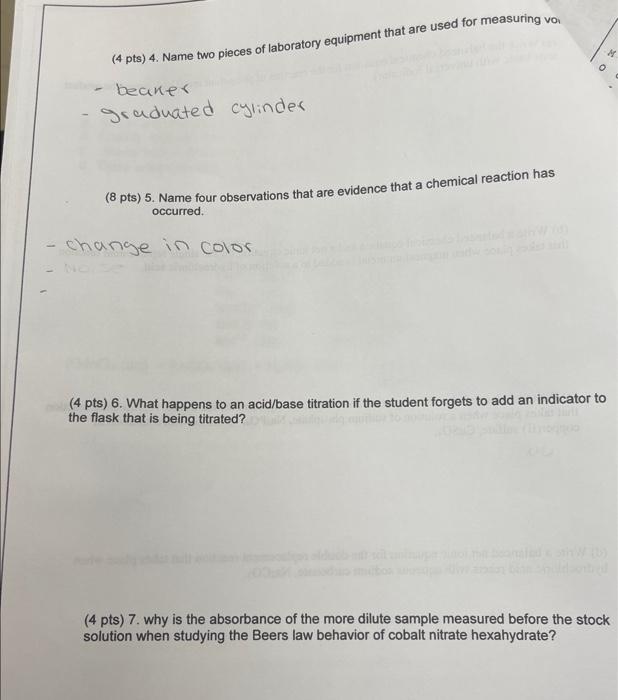 Solved (4 pts) 4. Name two pieces of laboratory equipment | Chegg.com